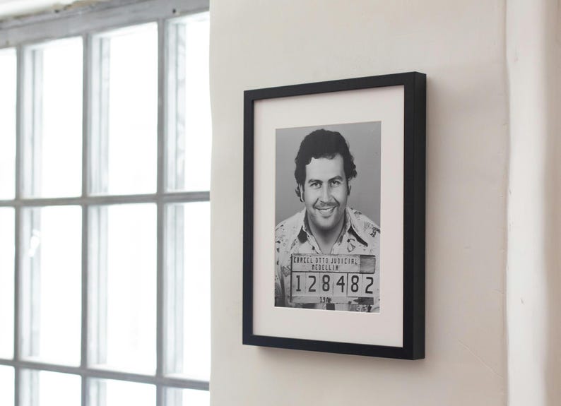 Pablo Escobar Mugshot Poster Celebrity Mugshot Digital Print Home Decor ...