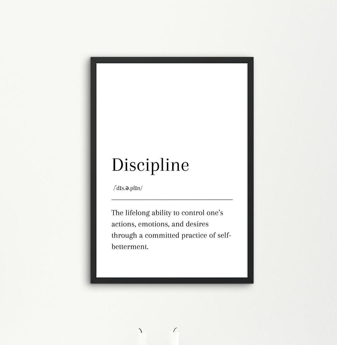 Discipline Quote Poster Motivational Wall Art Self Improvement ...