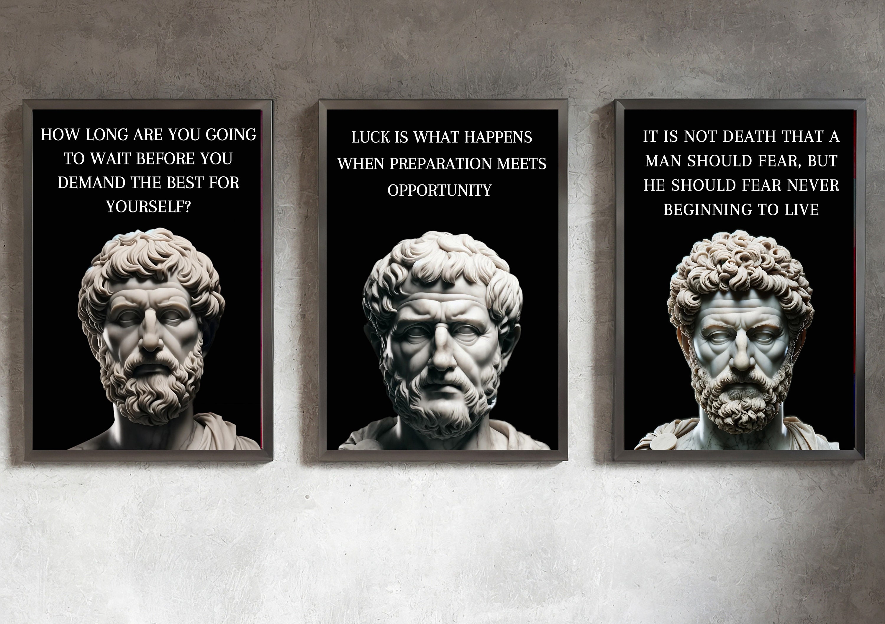 Stoic Philosophy Motivational Poster Bundle - Epictetus, Marcus ...