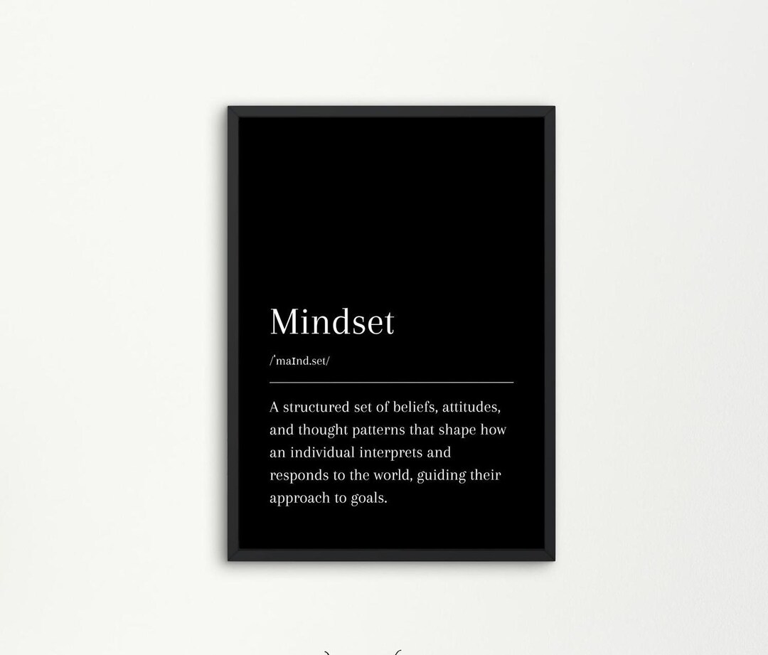 Mindset Definition Poster Motivational Wall Art Self Improvement ...
