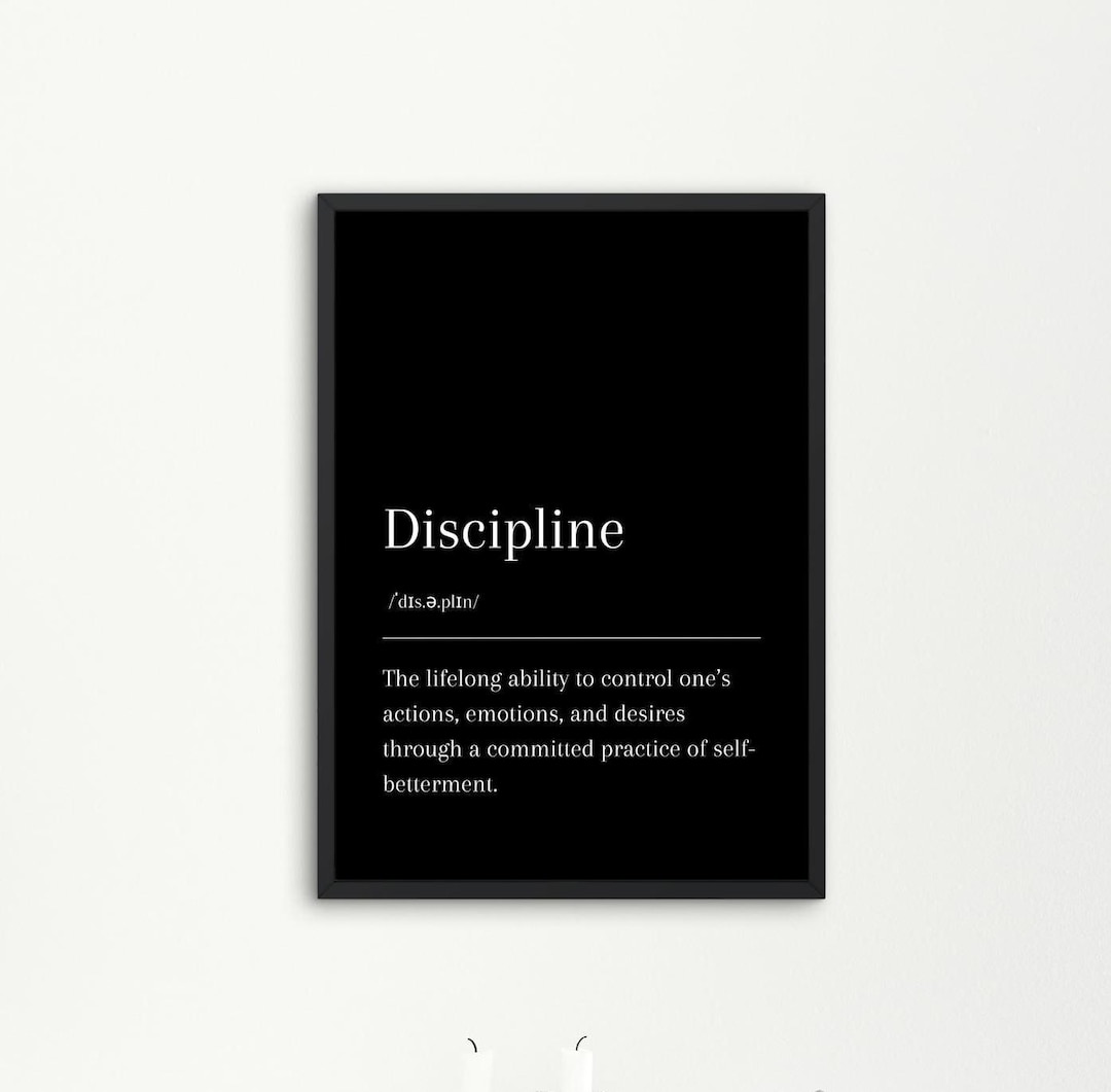 Discipline Quote Poster Motivational Wall Art Self Improvement ...