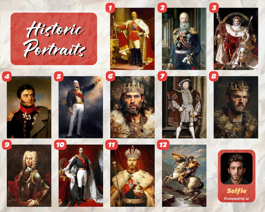 Digital Personalised Historical Portrait - Custom Historical Portrait ...