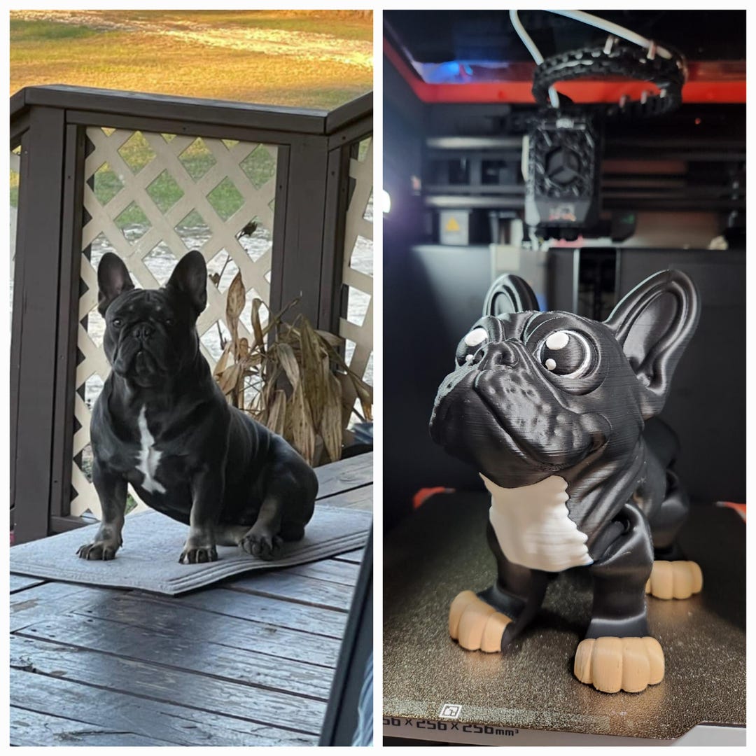 Custom 3D Printed French Bulldog – Personalized Frenchie Figurine ...