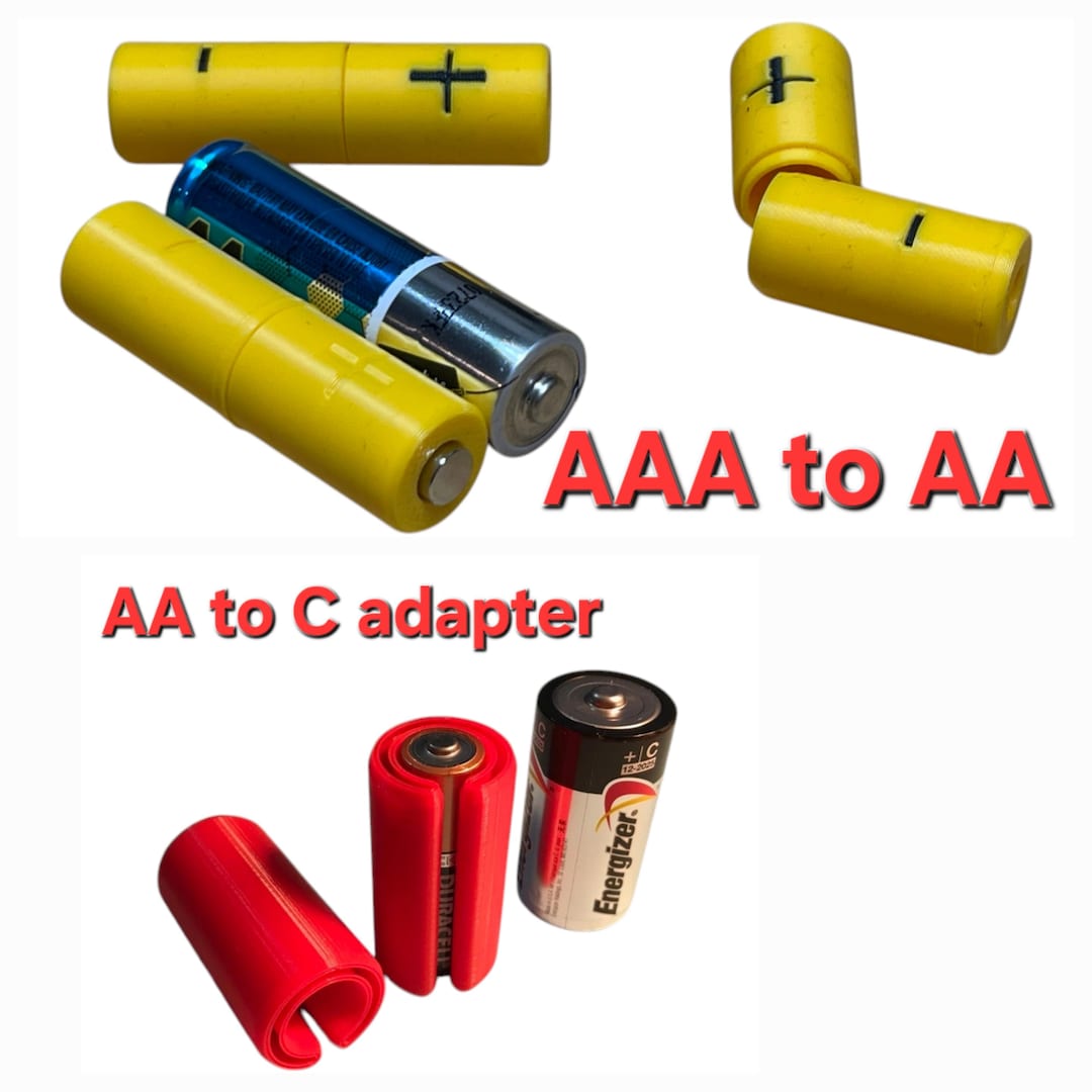 AAA to AA & AA to C Battery Adapter –easy Eco-friendly - Etsy