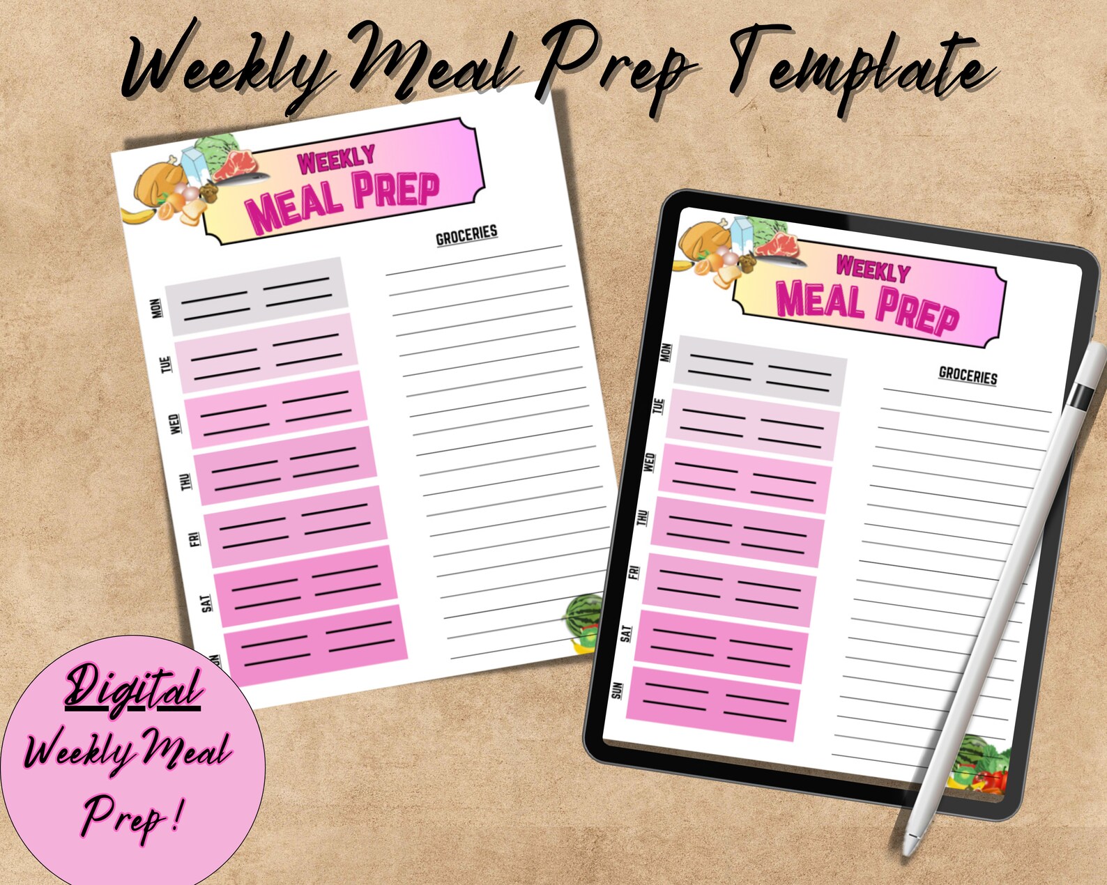 Digital Meal Prep Template ' - Etsy