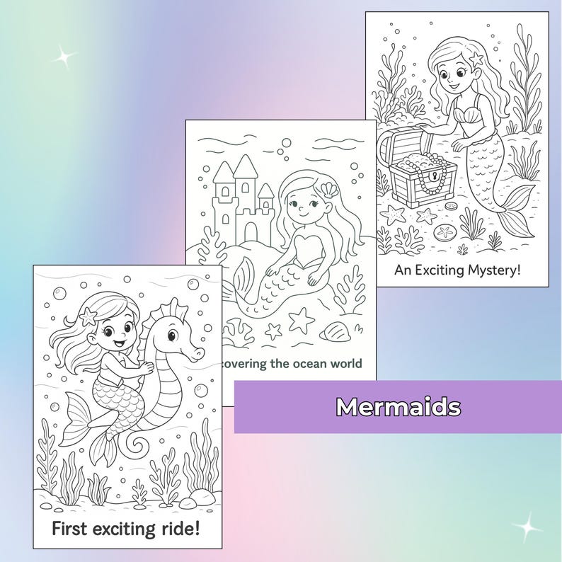 Mermaid Unicorn Fairy Coloring Book for Girls Ages 5-10 | Fun Magical ...