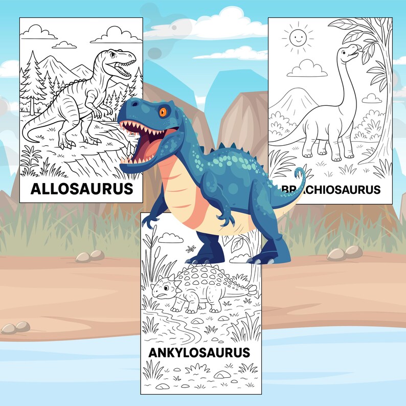 Printable Dinosaur Coloring Book | Fun and Educational Activity Pages ...