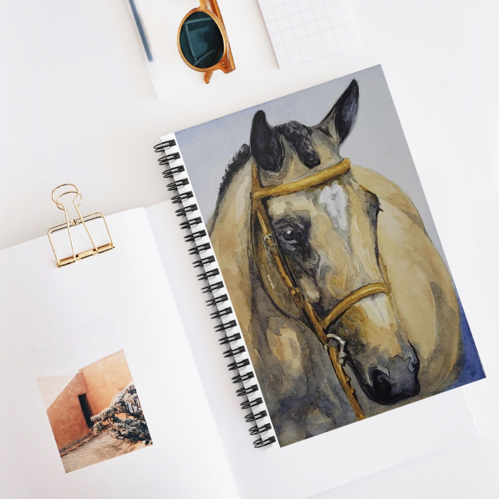 Spiral Notebook Horse Print Notebook Bay Hunter Horse Painting ...