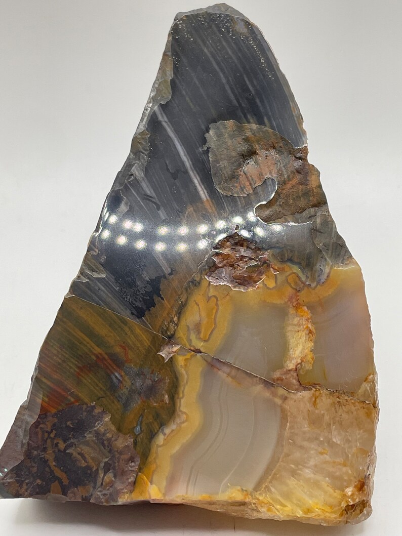 Ohio Rainbow Flint Stone Large Crystal With White and Yellow Banding ...