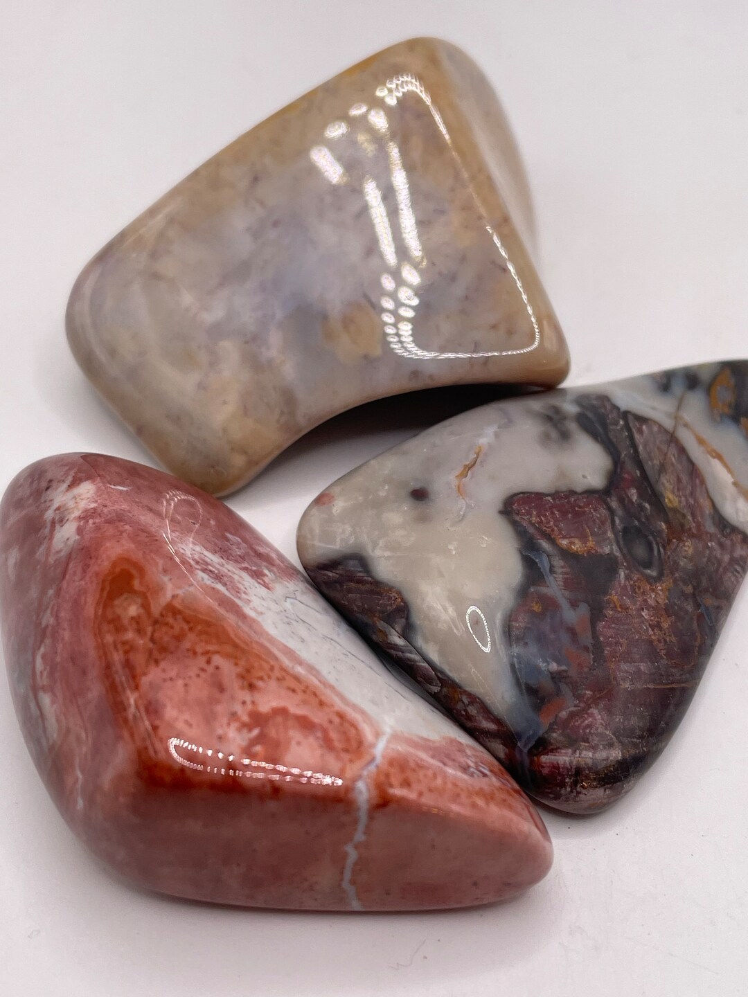 Three Ohio Rainbow Flint Stones - Tumbled and Polished - 6.25oz - Etsy
