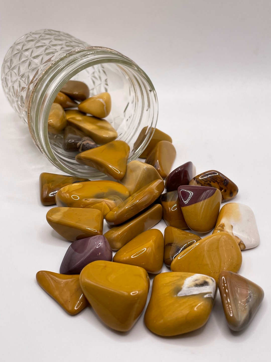 Mason Jar Filled With Mookaite Jasper 30 Total Stones Tumbled and Polished - Etsy