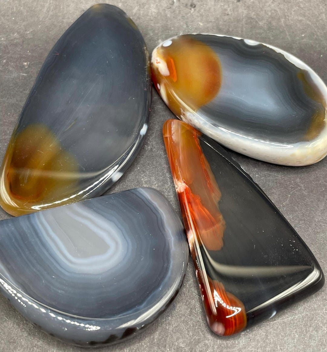 Brazilian Agates: 4 Tumbled and Polished Stones - Etsy