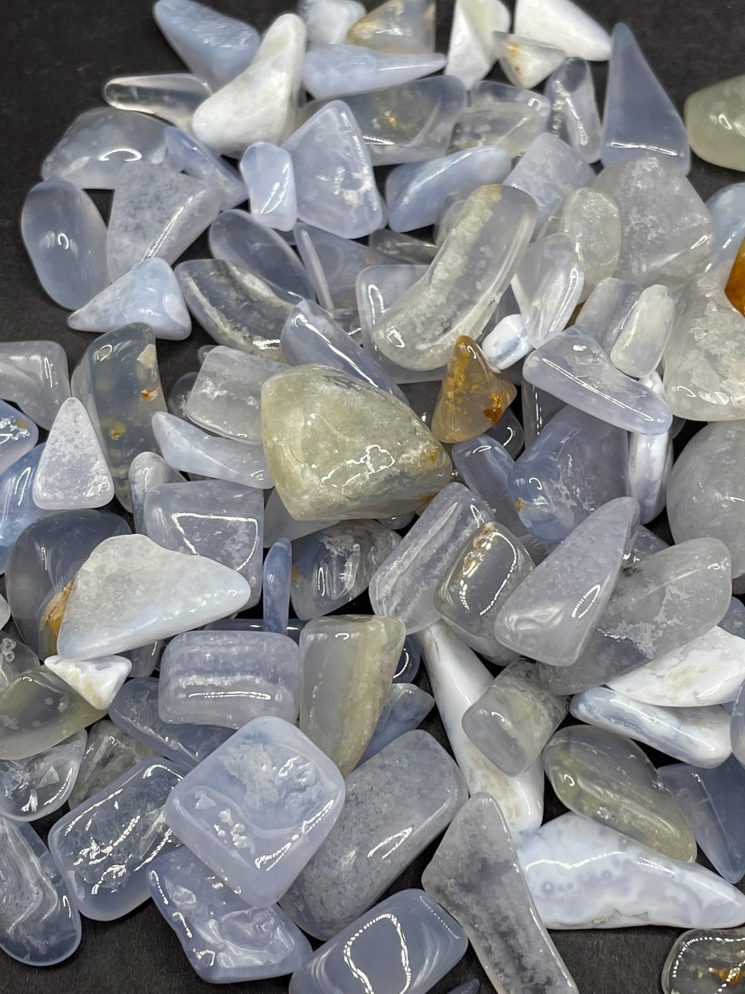 Polished Blue Lace Agate: Tumbled Pebbles and Small Stones, 6oz - Etsy