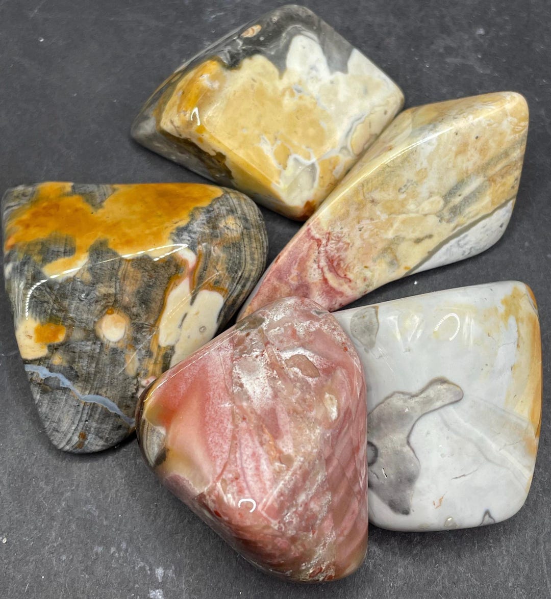Ohio Rainbow Flint: 5 Tumbled and Polished Stones From Nethers Farm ...