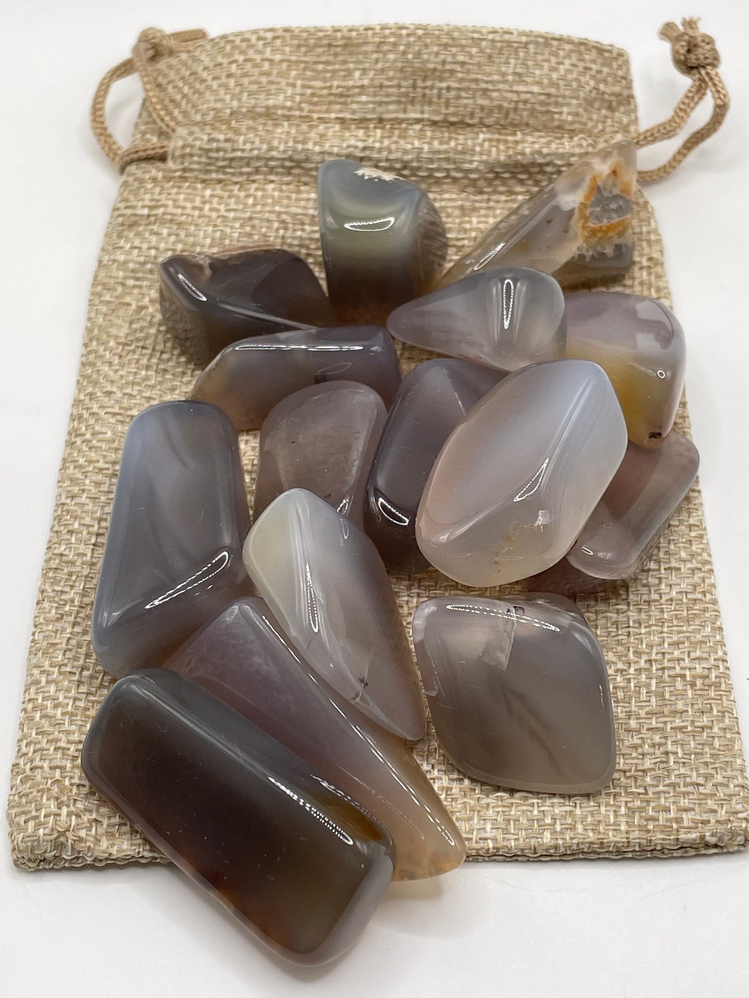Bag of Mozambique Agates 15 Total Stones Tumbled and Polished - Etsy