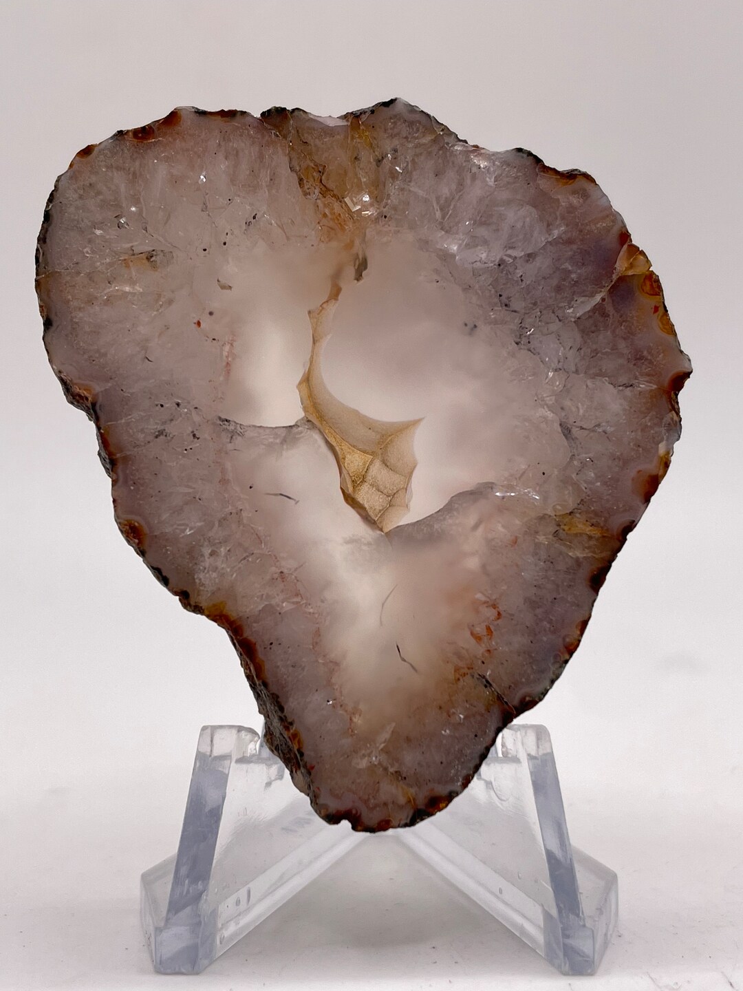 Carnelian Agate Nodule Slice Polished Slab Specimen Translucent ...