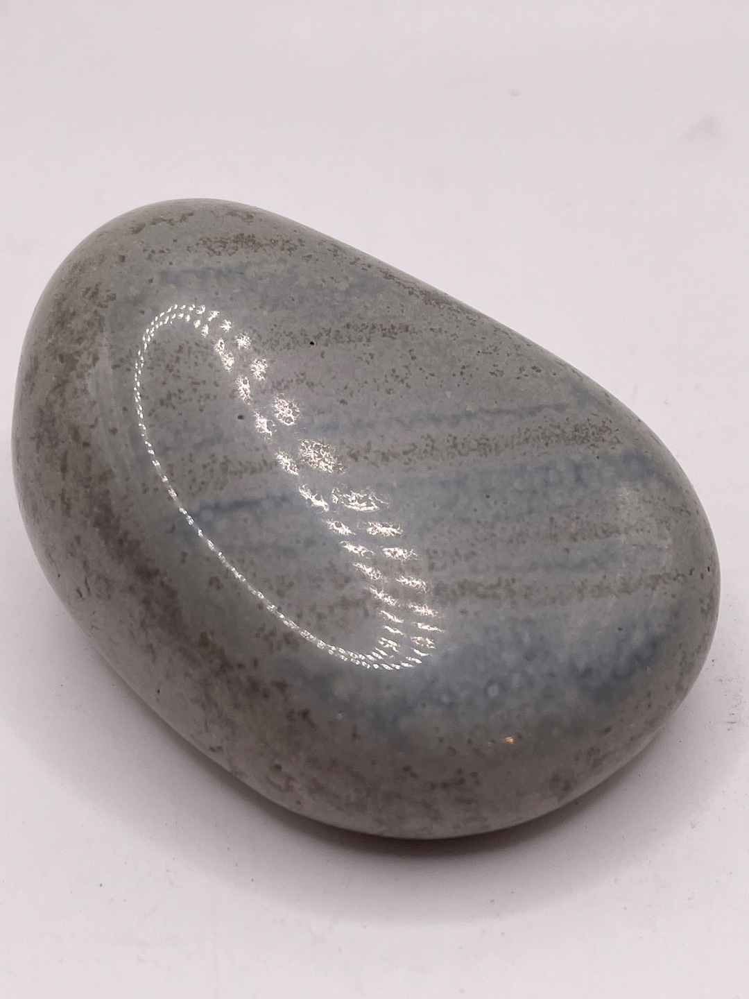 Slag Glass Rock Light Green/gray With Blue Banded Stripes Iron Smelting ...