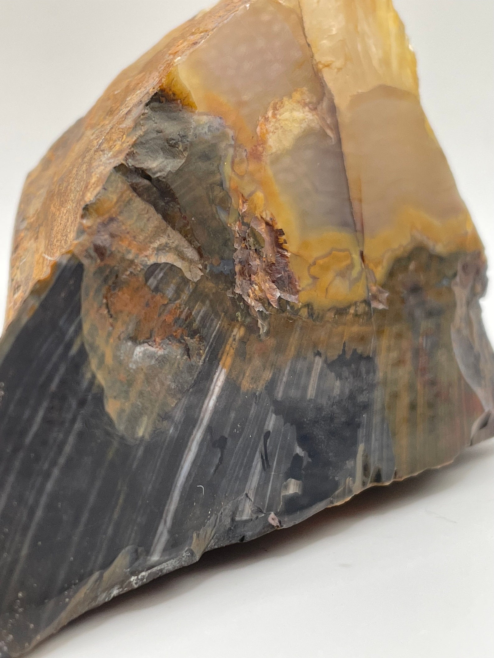 Ohio Rainbow Flint Stone Large Crystal With White and Yellow Banding ...