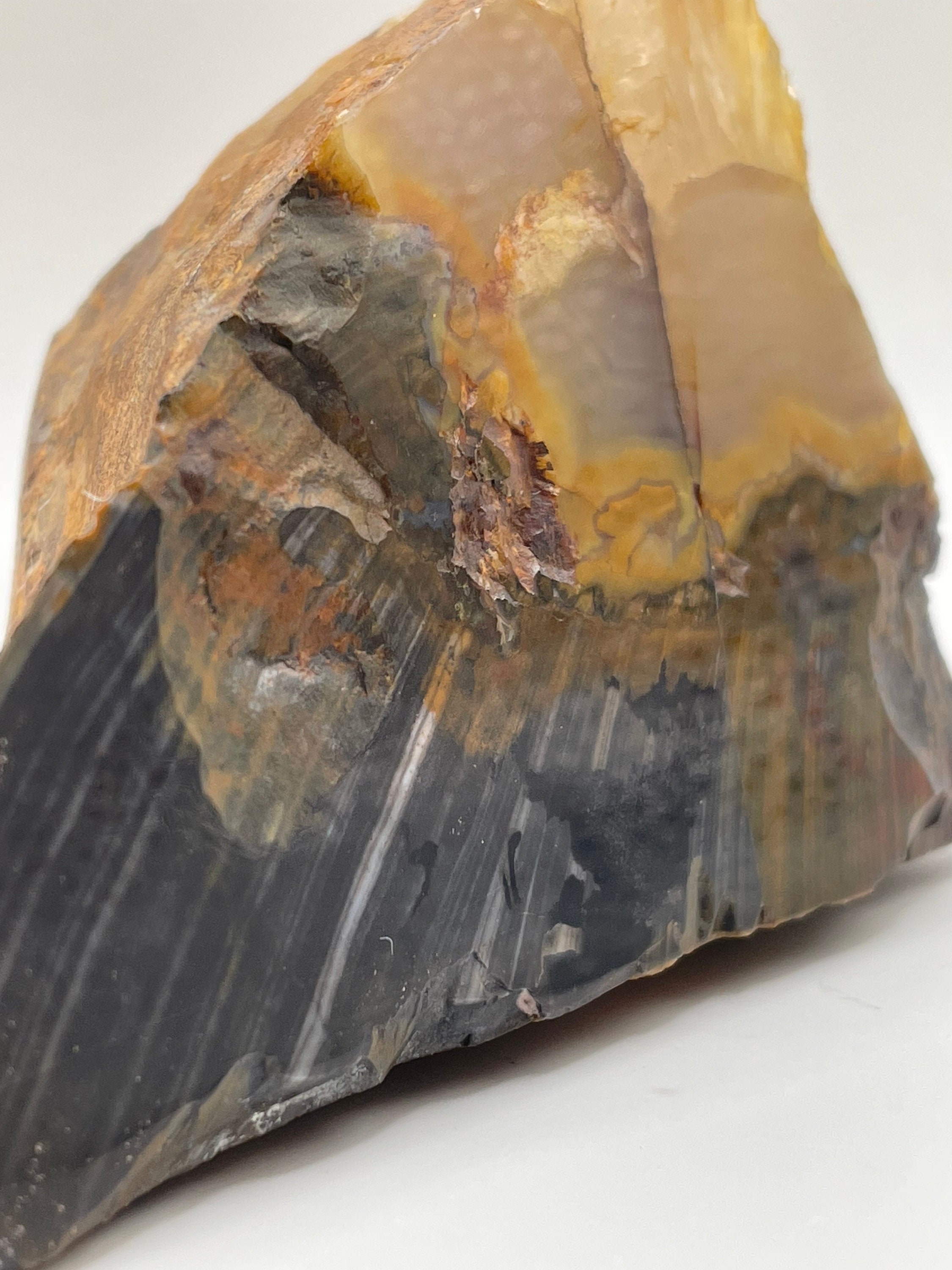 Ohio Rainbow Flint Stone Large Crystal With White and Yellow Banding ...