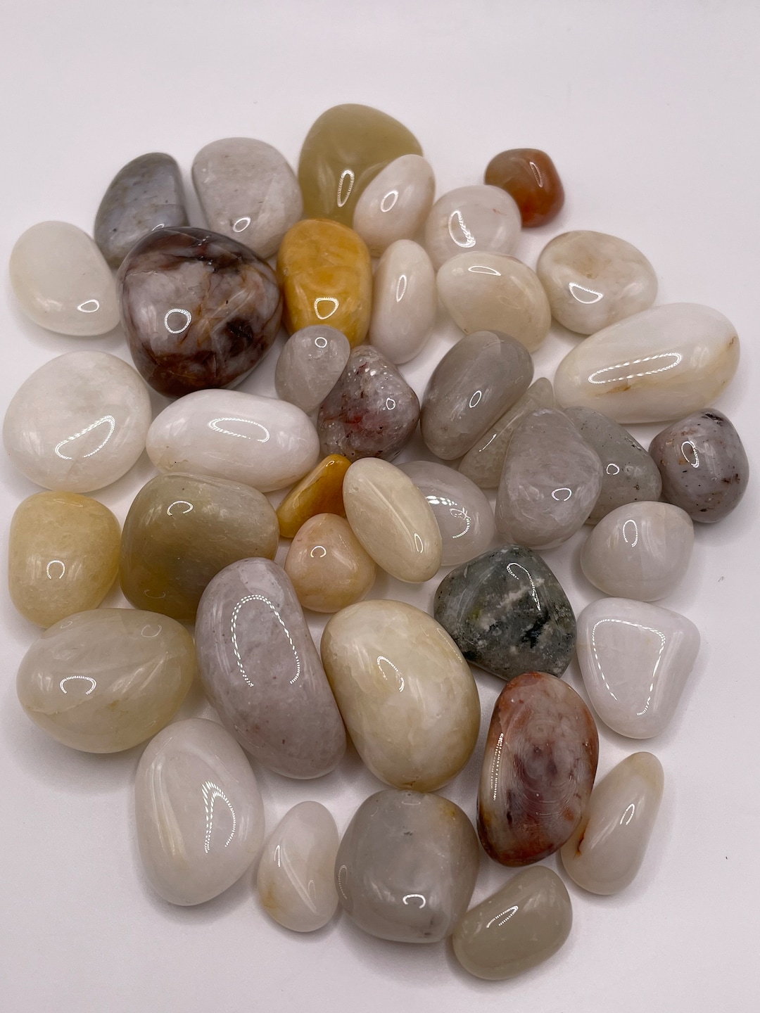 40 Quartz Stones Variety of Colors and Inclusions Tumbled and Polished ...