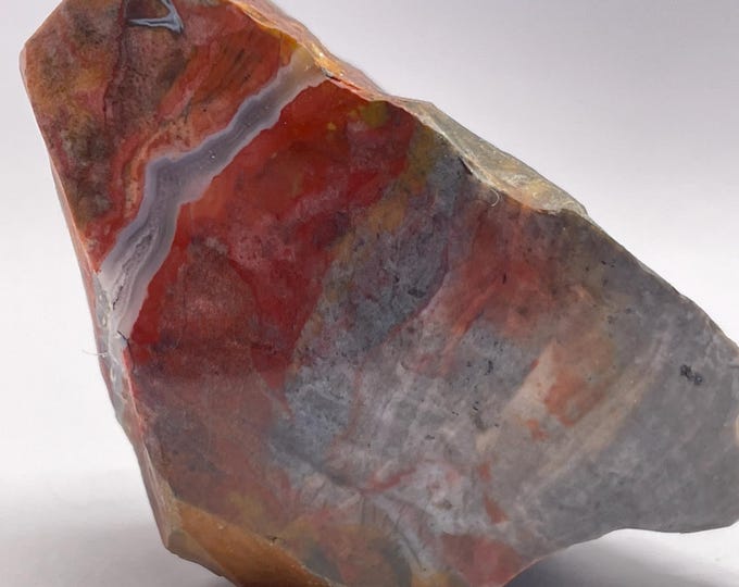 Ohio Rainbow Flint Face Polished Specimen With Natural Exterior OSU ...