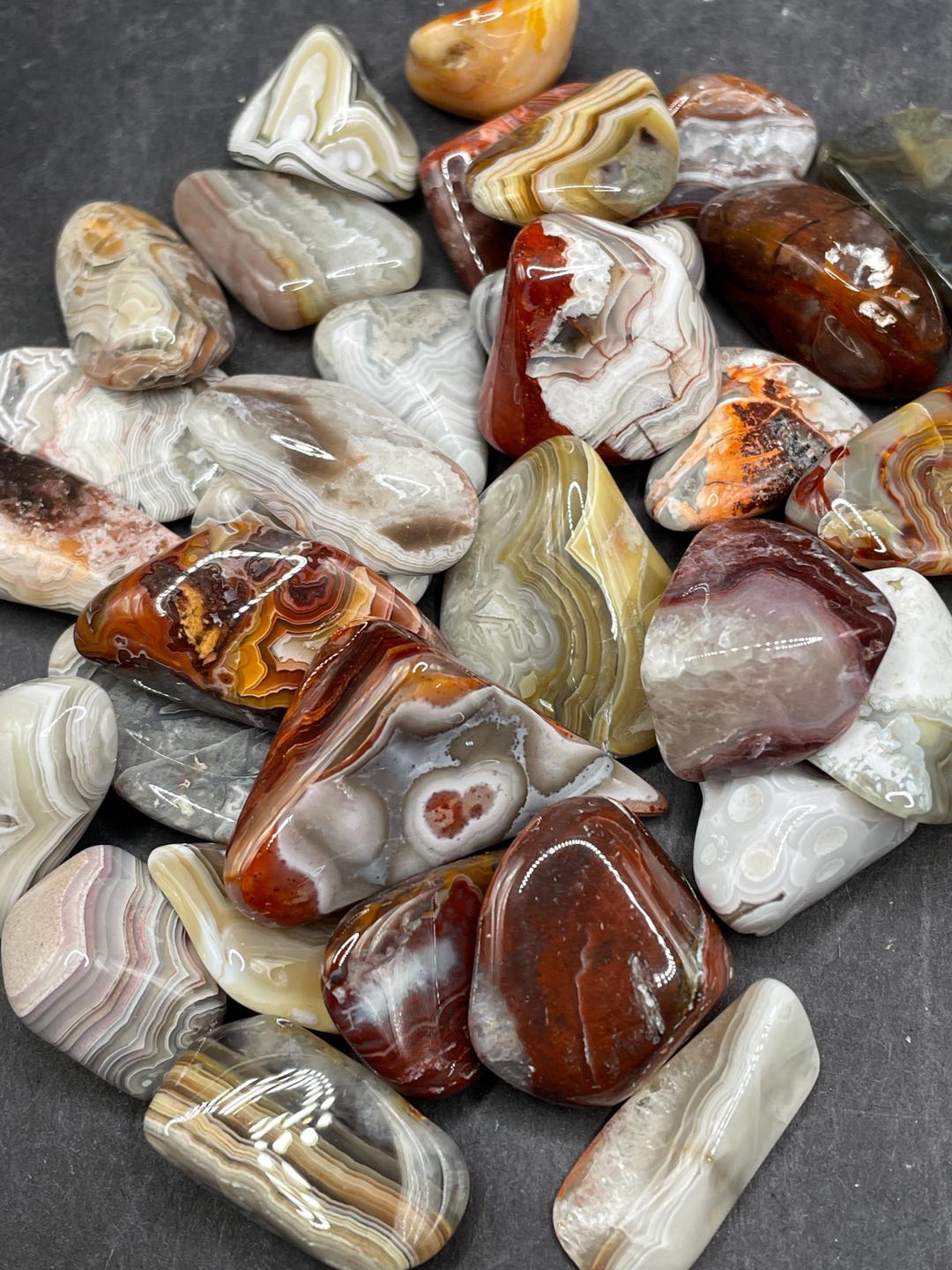 Mexican Crazy Laze Agates: 32 Tumbled and Polished Small Stones, 6oz - Etsy