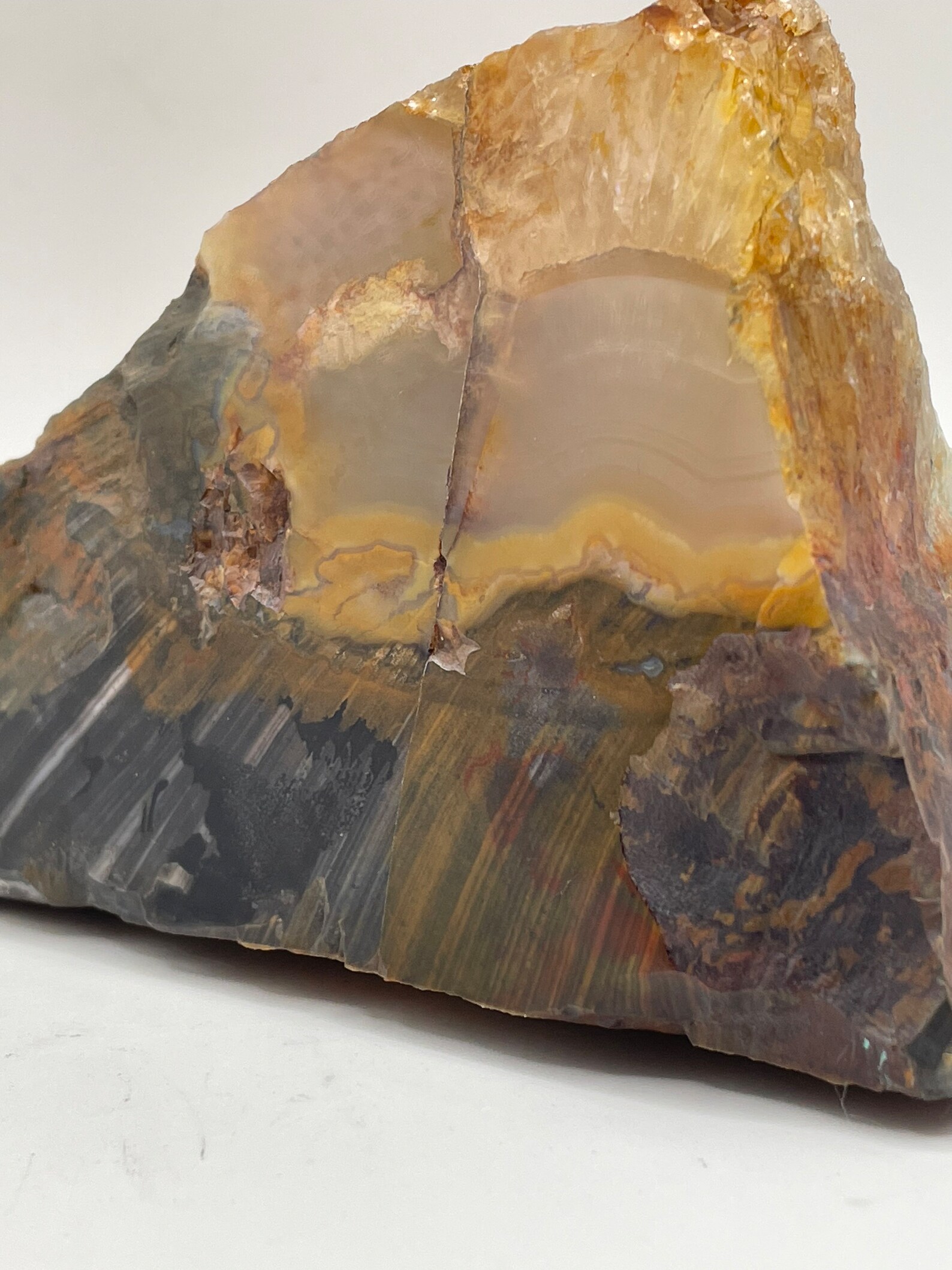 Ohio Rainbow Flint Stone Large Crystal With White and Yellow Banding ...