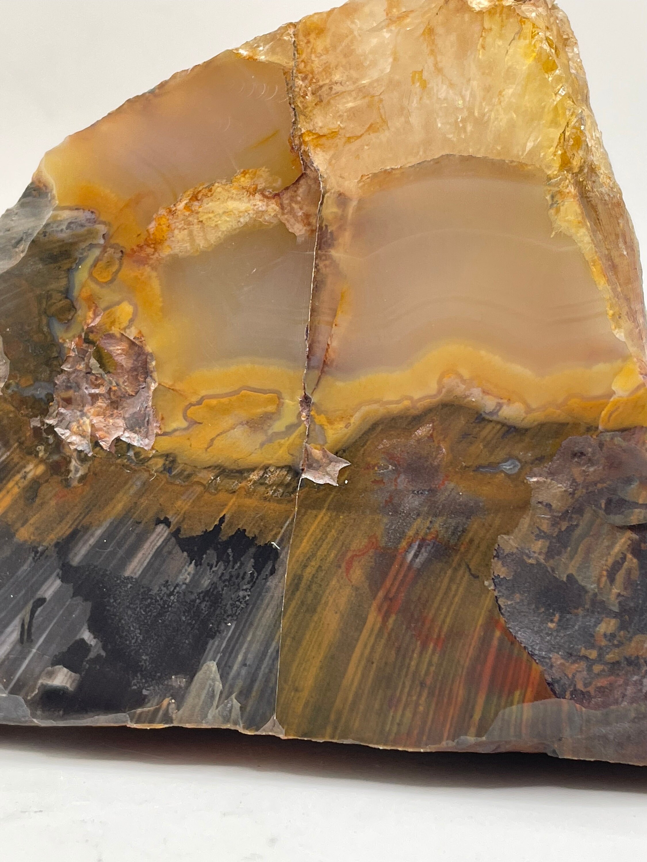 Ohio Rainbow Flint Stone Large Crystal With White and Yellow Banding ...