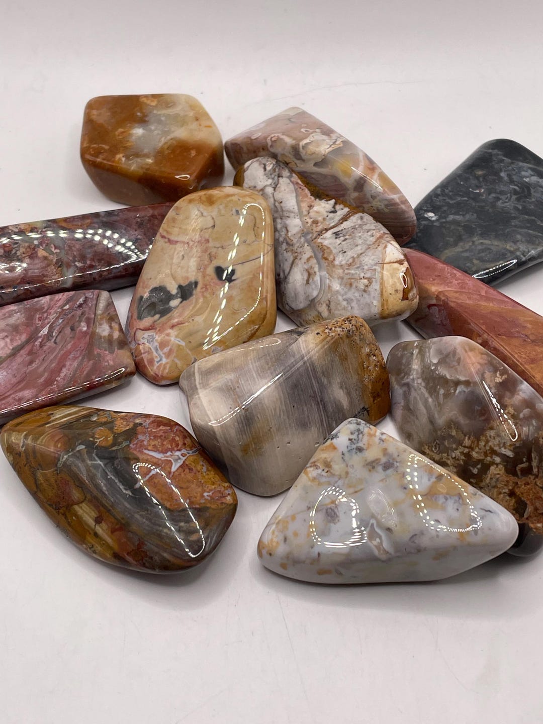 12 Ohio Rainbow Flint Stones - Tumbled and Polished - 1.5-3” Rocks ...