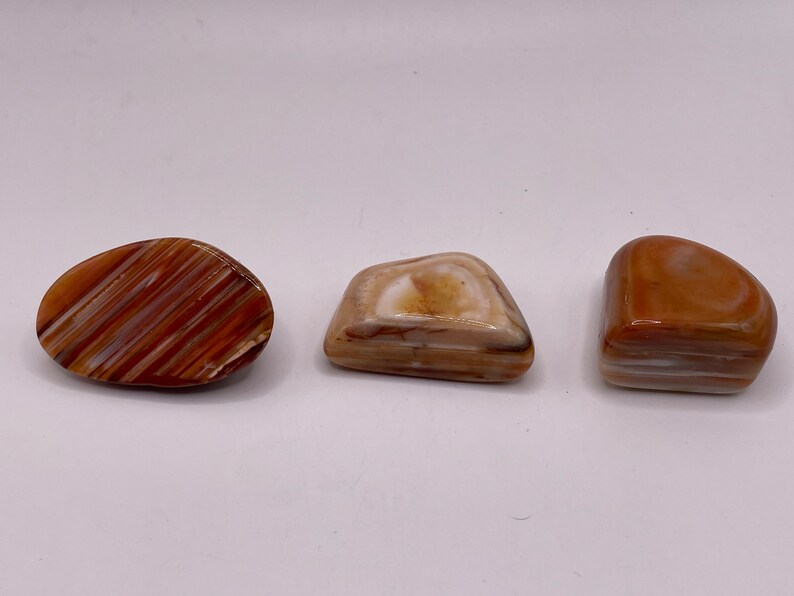 Three Bahia Agates Tumbled and Polished Waterline Banding - Etsy