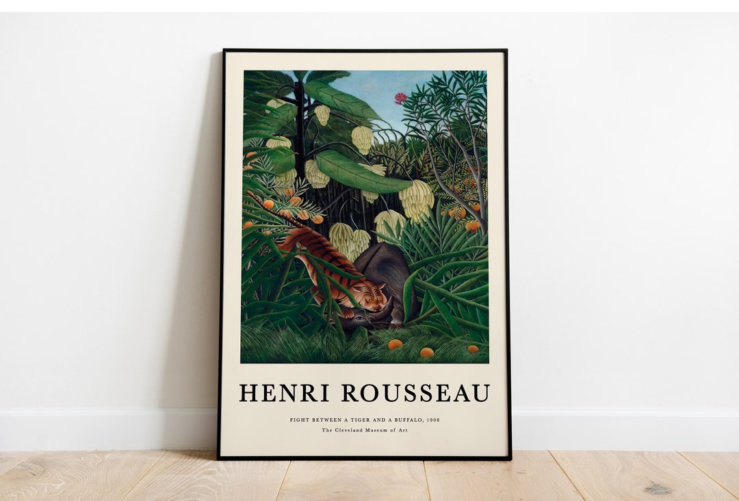 Henri Rousseau Print Fight Poster Modern Art Print Wall Art Exhibition ...