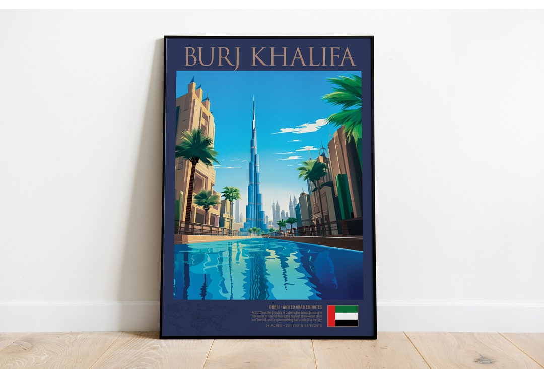 Burj Khalifa Print Burj Khalifa Poster Wall Art Contemporary Art ...