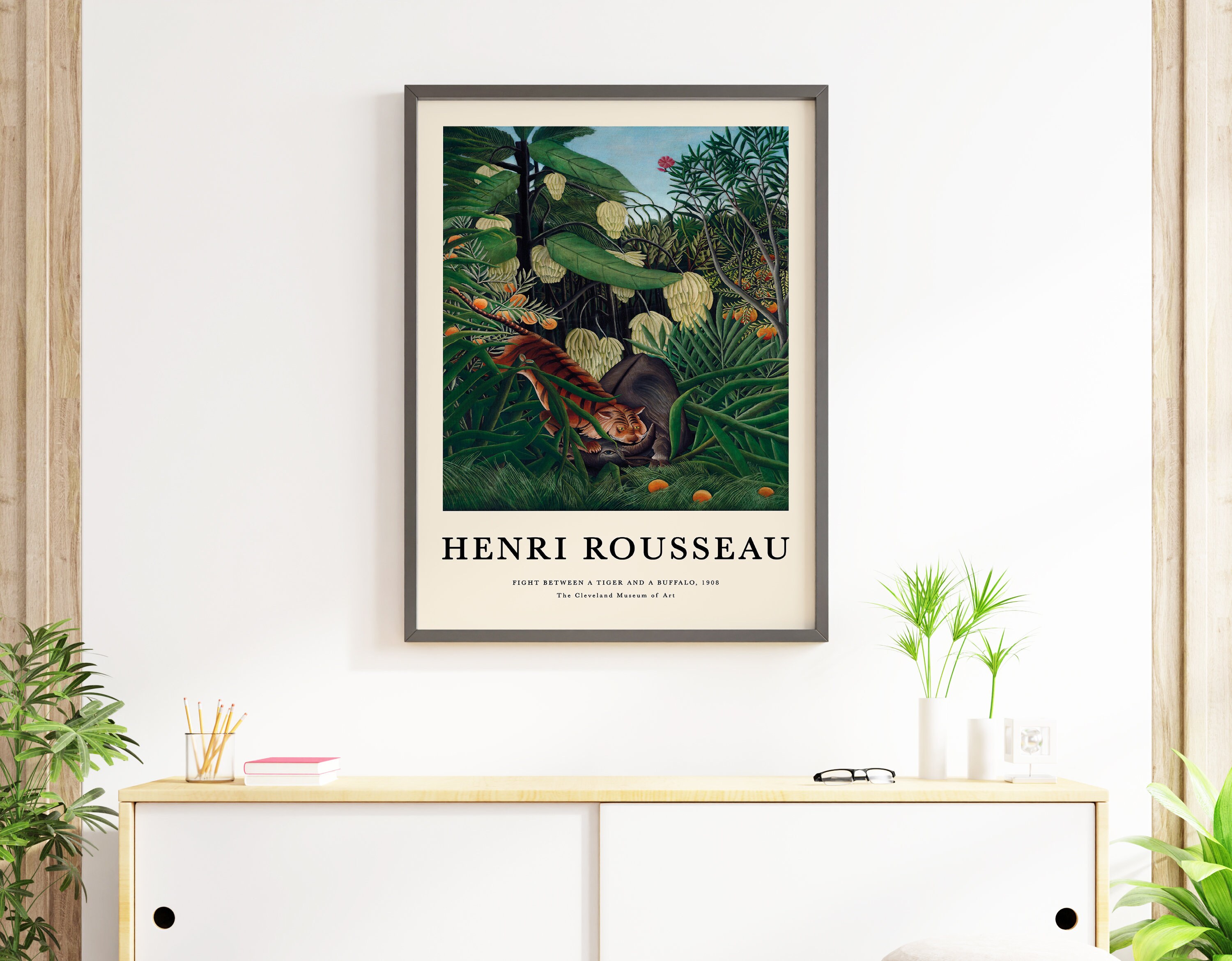 Henri Rousseau Print Fight Poster Modern Art Print Wall Art Exhibition ...