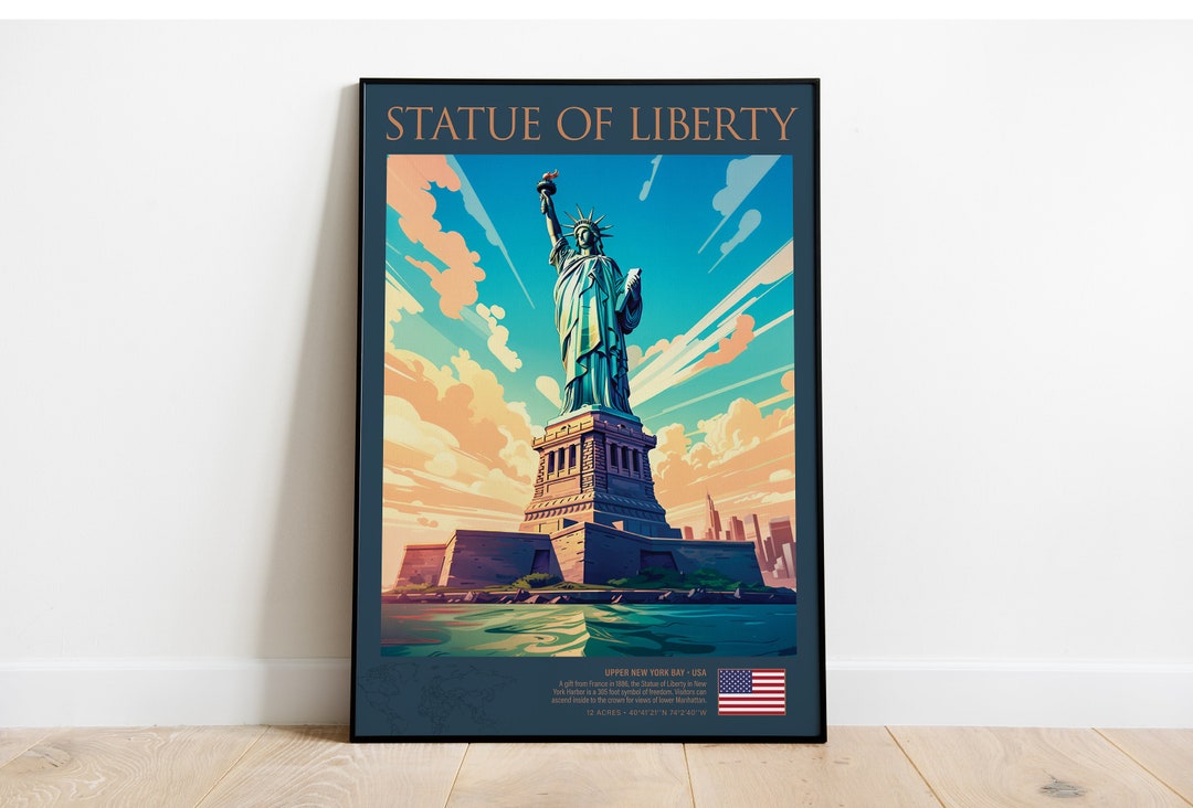 Statue of Liberty Print Statue of Liberty Poster Wall Art Contemporary ...