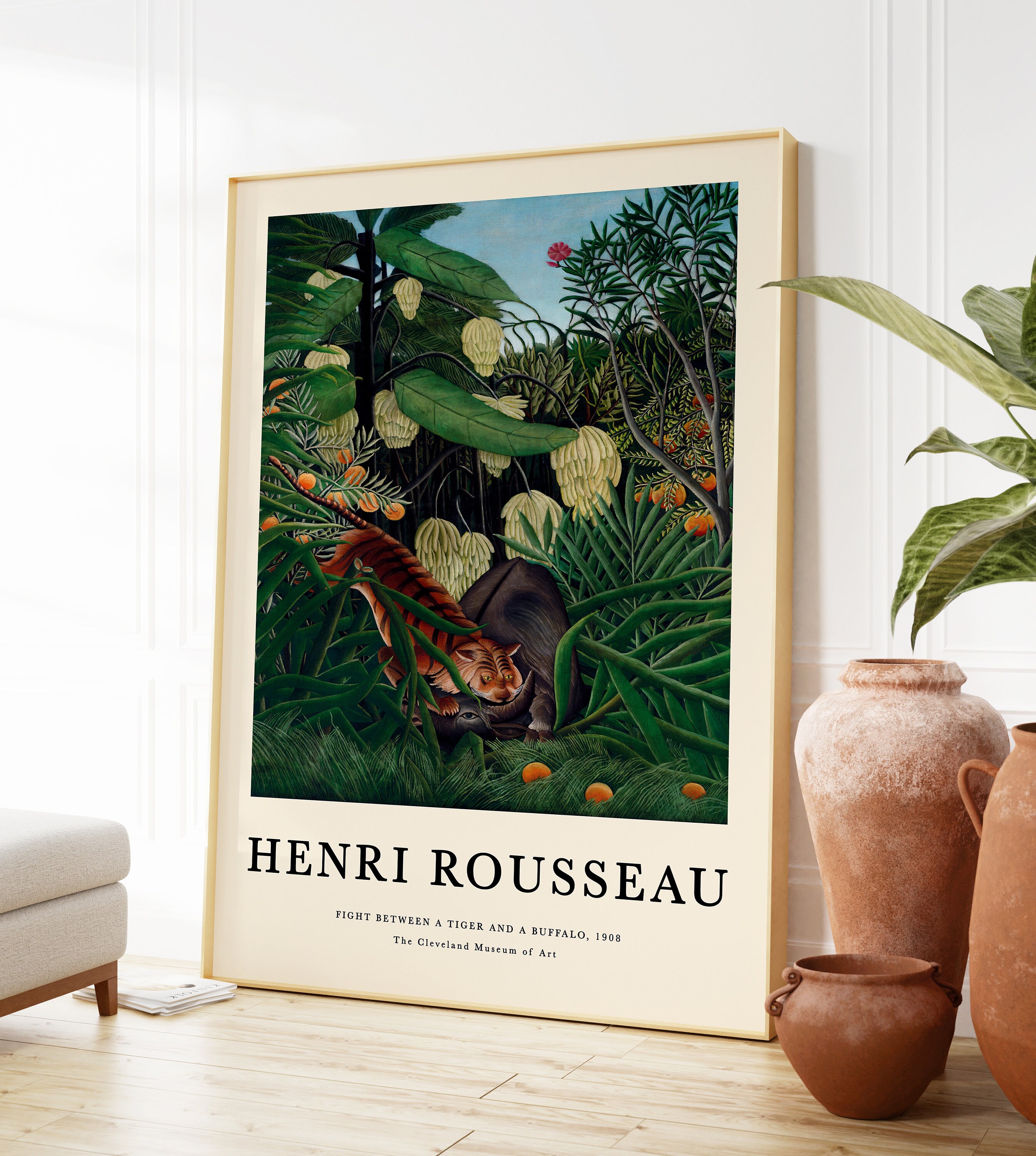 Henri Rousseau Print Fight Poster Modern Art Print Wall Art Exhibition ...