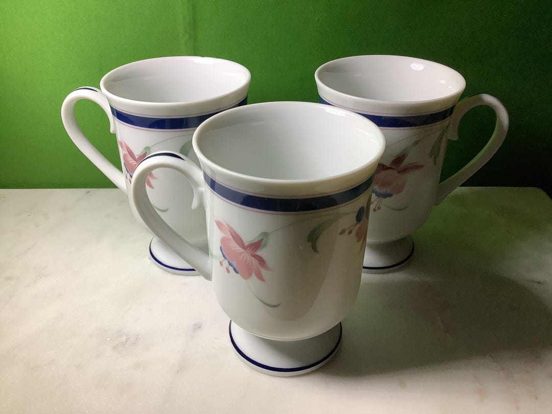 Princess House Porcelain Floral Pedestal Coffee Mug, 8 Oz - Etsy