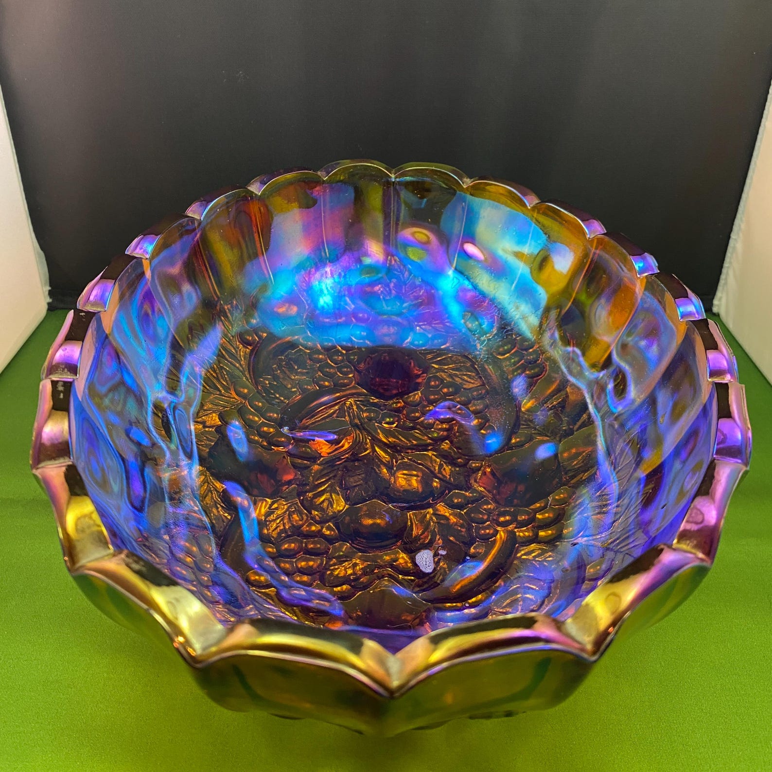 Colony Centerpiece Carnival Glass, Amber, MCM - Etsy
