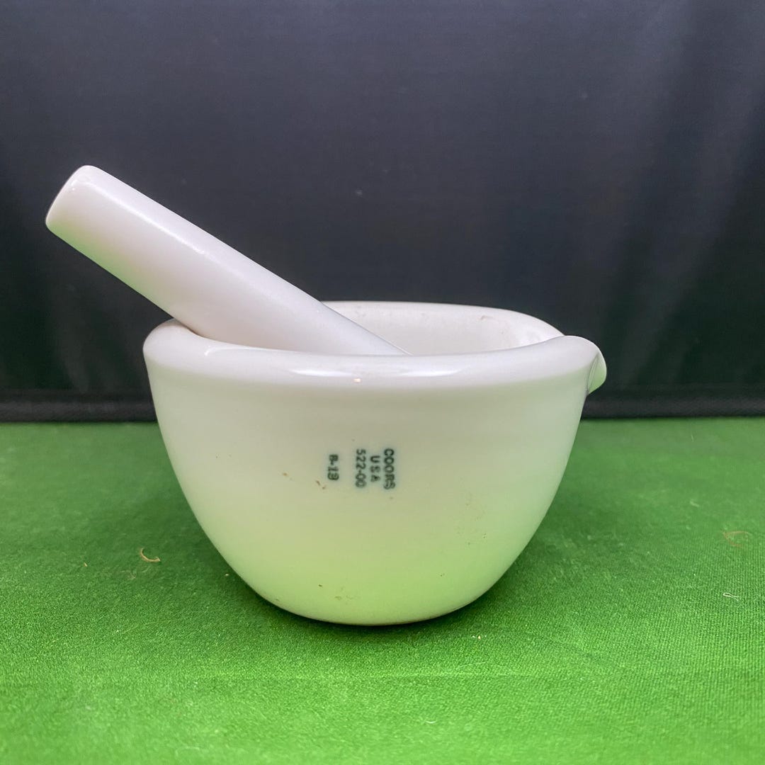 Coors USA Porcelain Lab Mortar and Pestle #522-00 B 13 (1960's) - Etsy
