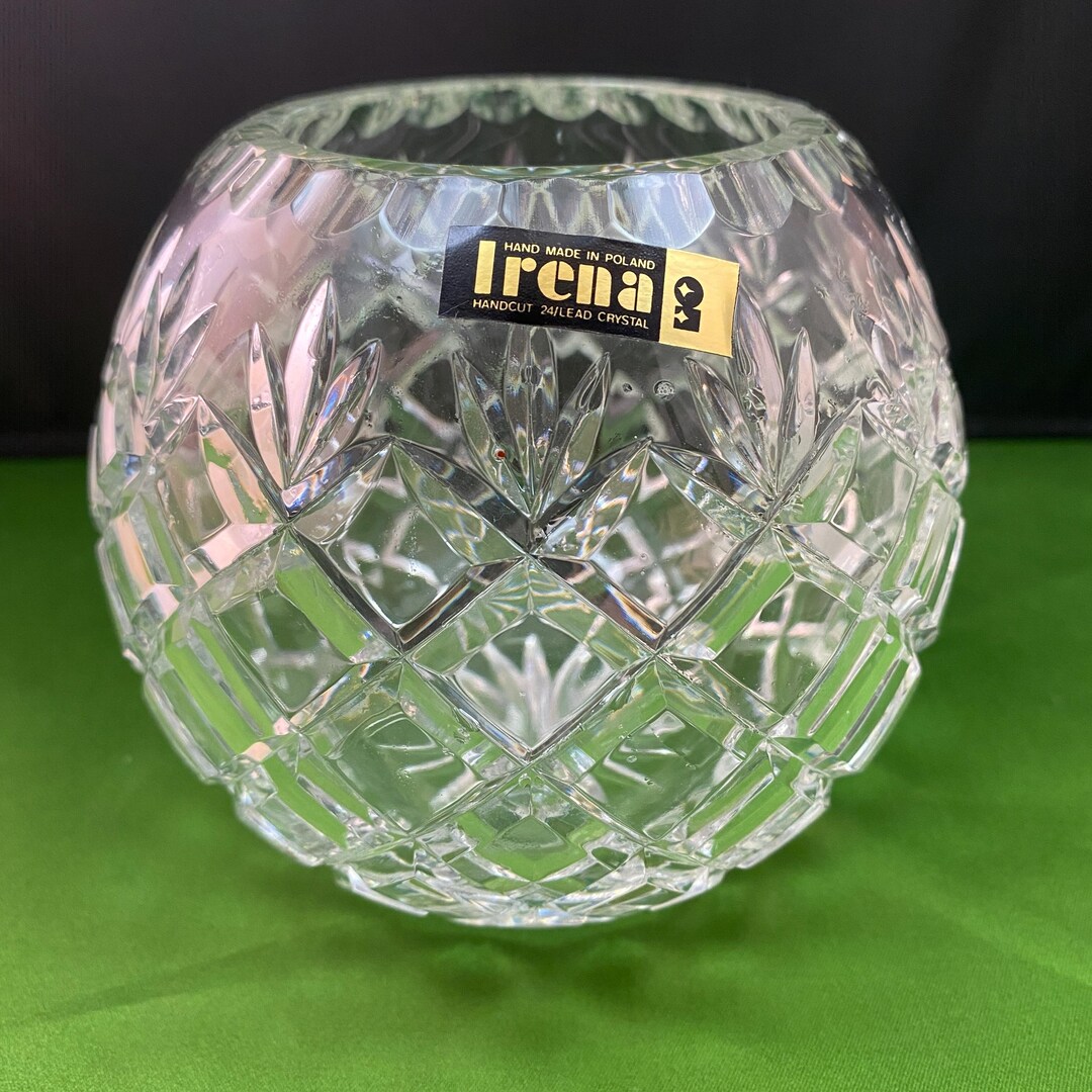 Irene Hand-cut 24% Lead Crystal Vase/ Bowl, Made in Poland - Etsy