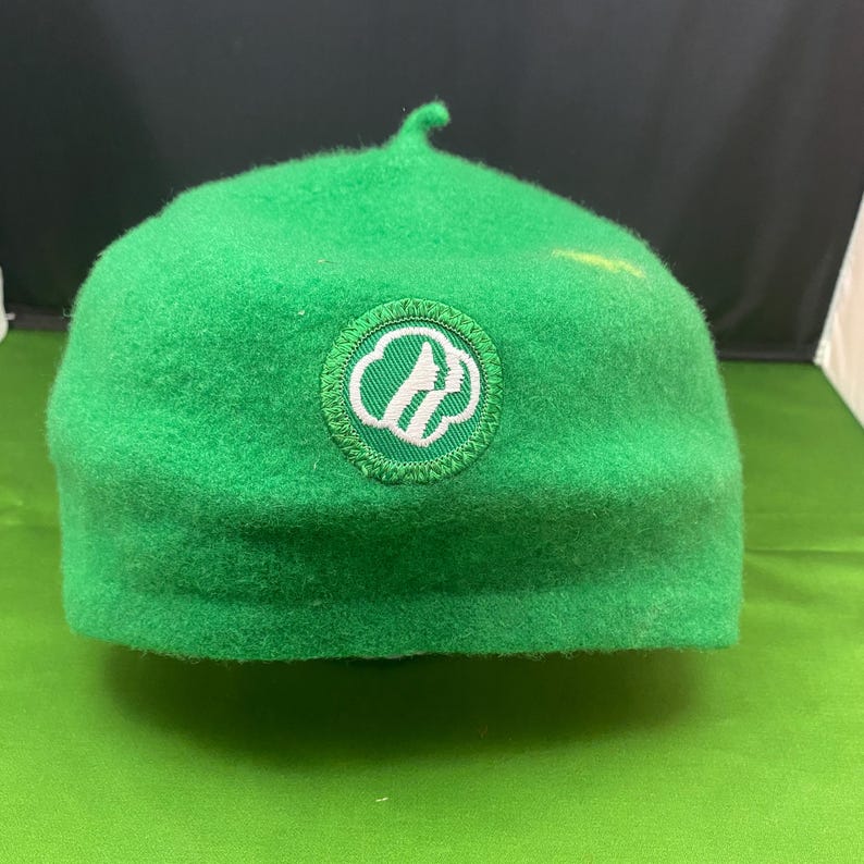 Vintage Wool Felt Girl Scout Beret, Size Large possibly Youth 1990's - Etsy