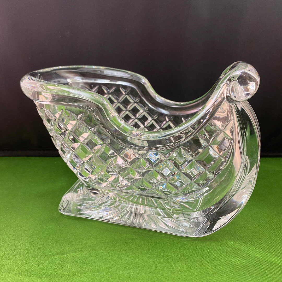 Lead Crystal Santa Sleigh; Candy, Cookie, or Decor Dish - Etsy