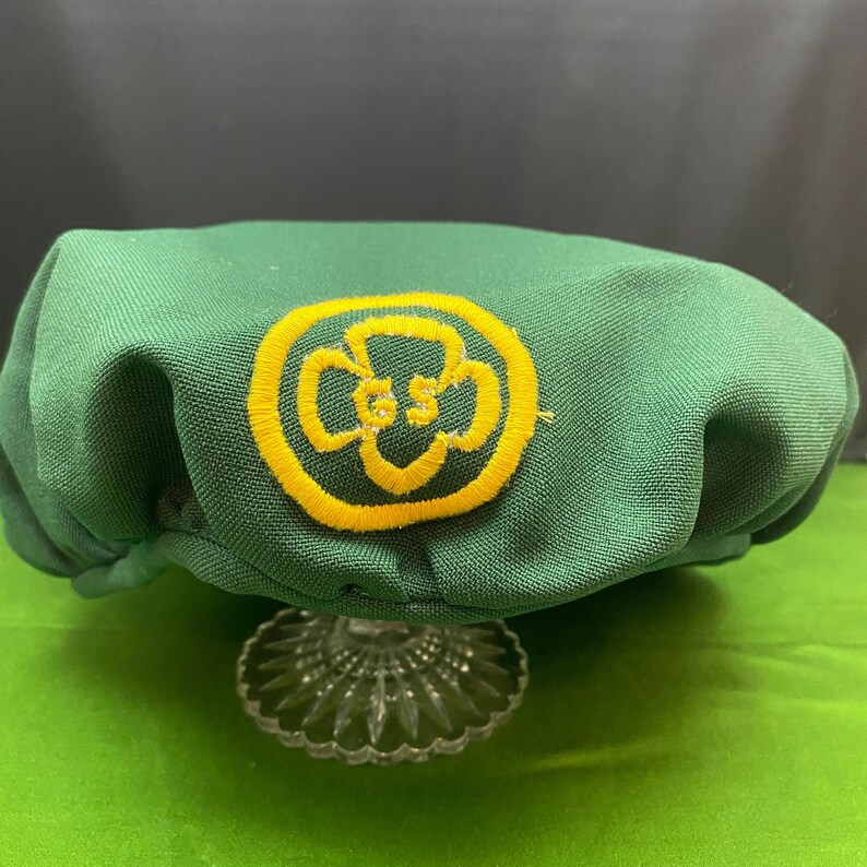 Vintage Twill Girl Scout Beret W/ Yellow Embroidered Logo - Etsy
