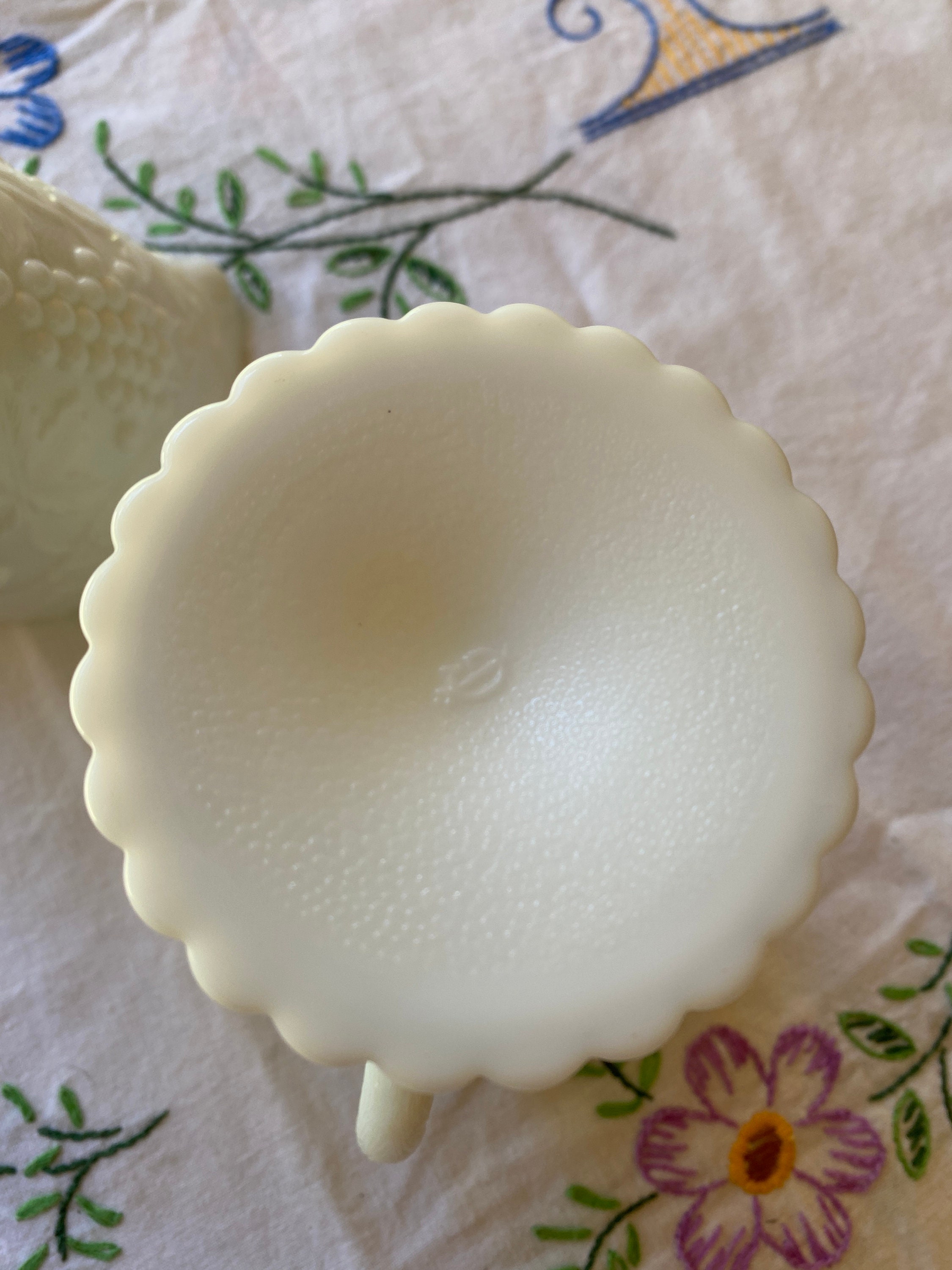 1950's Imperial Milk Glass Grape Design Footed Cream and Sugar - Etsy
