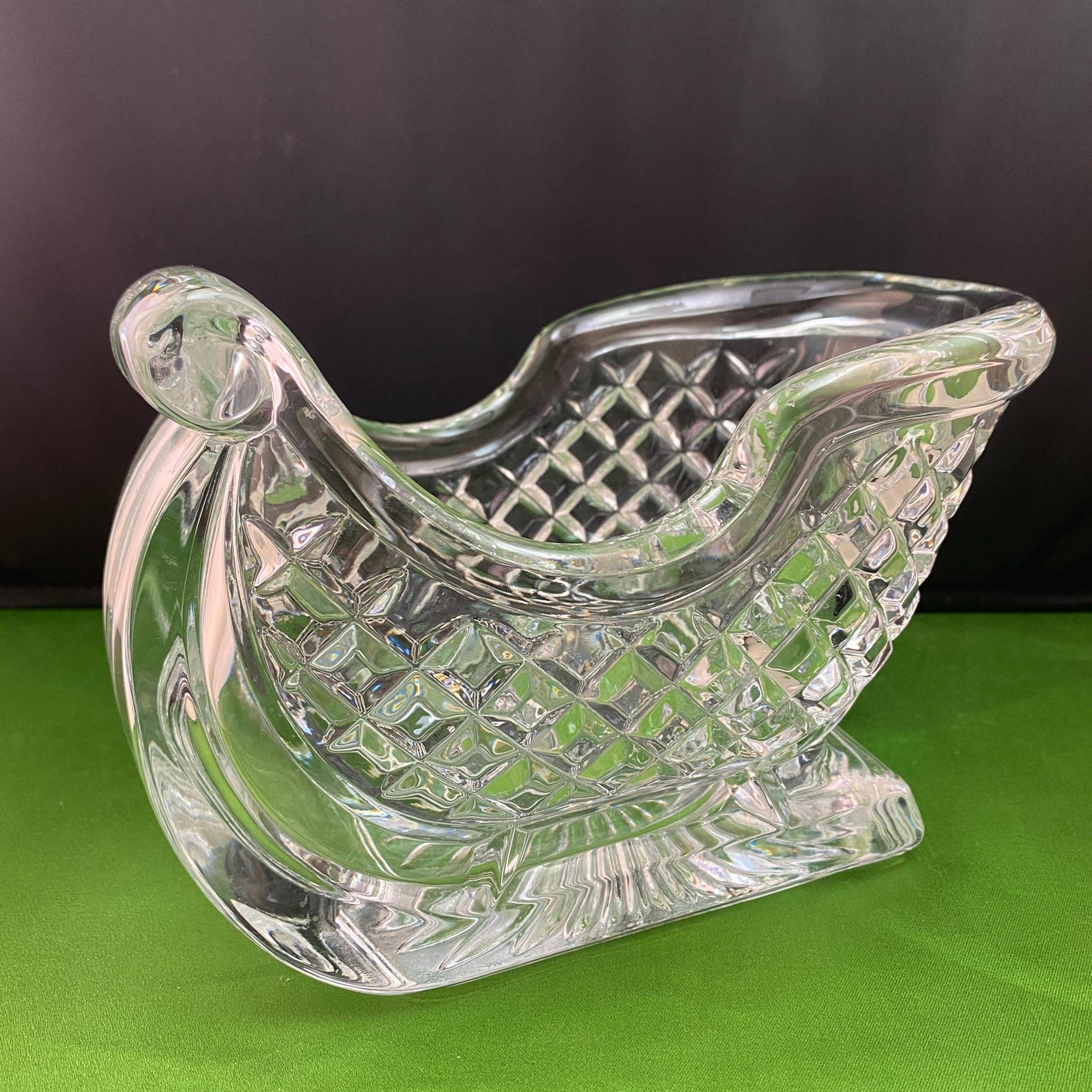 Lead Crystal Santa Sleigh; Candy, Cookie, or Decor Dish - Etsy