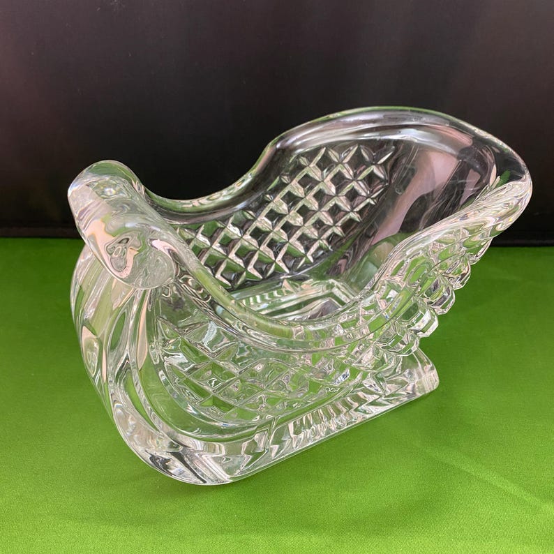 Lead Crystal Santa Sleigh; Candy, Cookie, or Decor Dish - Etsy