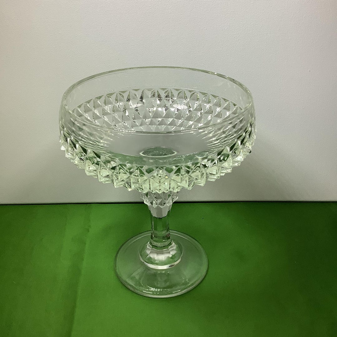 Indiana Glass Diamond Point Wedding Compote (1940/50's) - Etsy