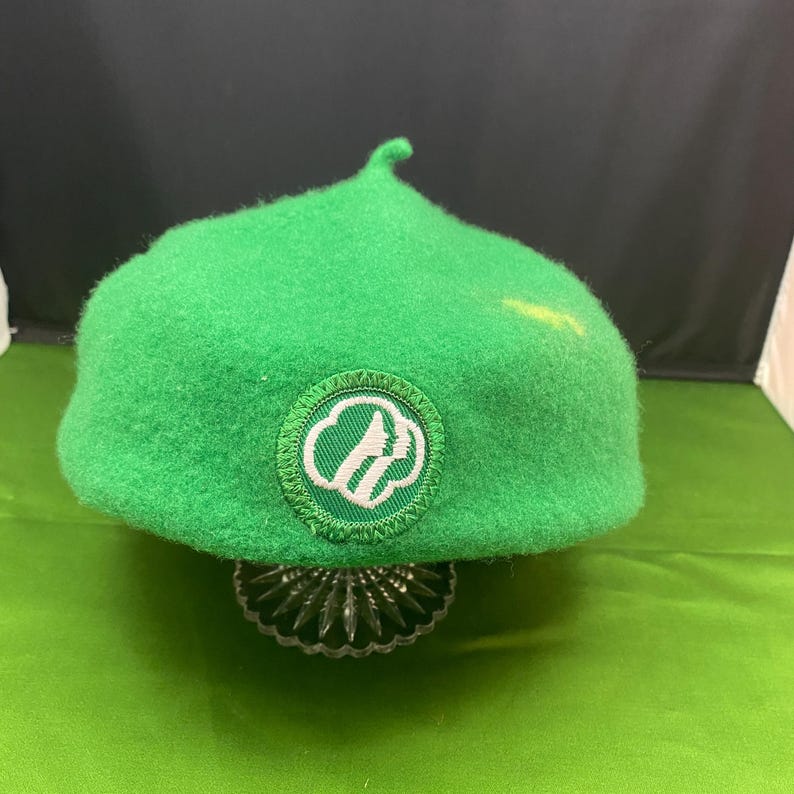 Vintage Wool Felt Girl Scout Beret, Size Large possibly Youth 1990's - Etsy