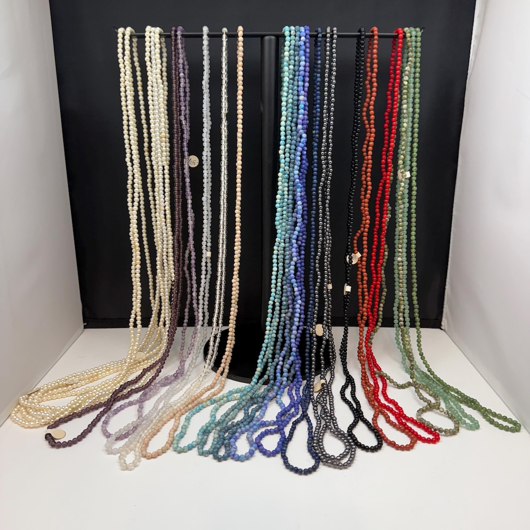 Vintage Gem Stone Bead Strands 34" Long for Jewelry Making or Crafts - Etsy