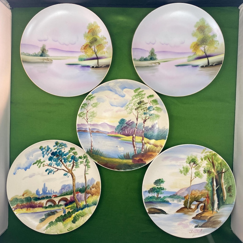 Vintage Hand Painted Decorative Plates - Etsy