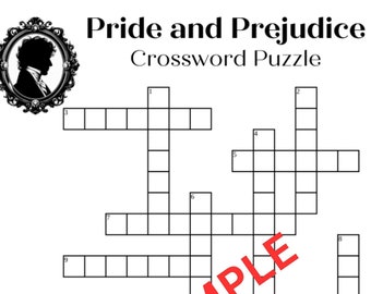 Pride and Prejudice Crossword Puzzle! - Etsy